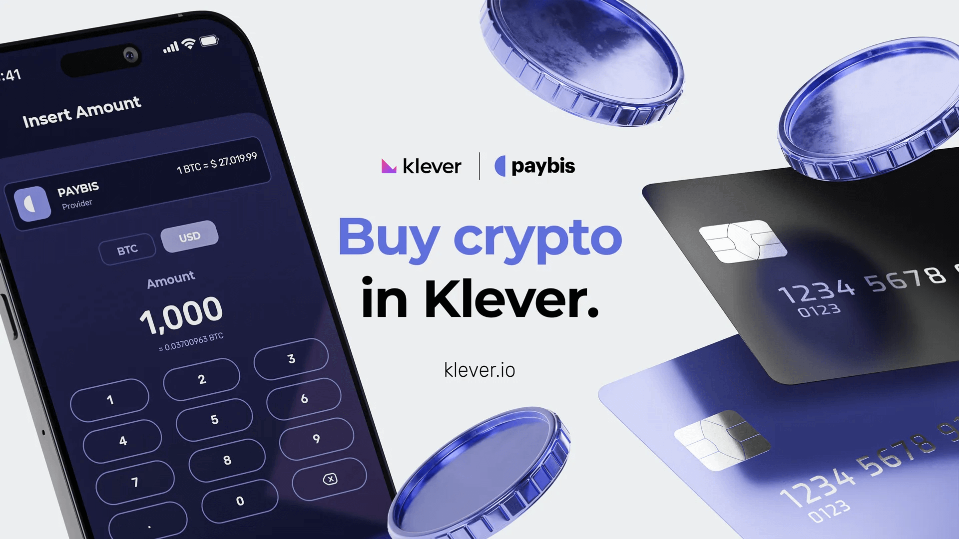 Buy Crypto in Klever Wallet with Paybis Provider